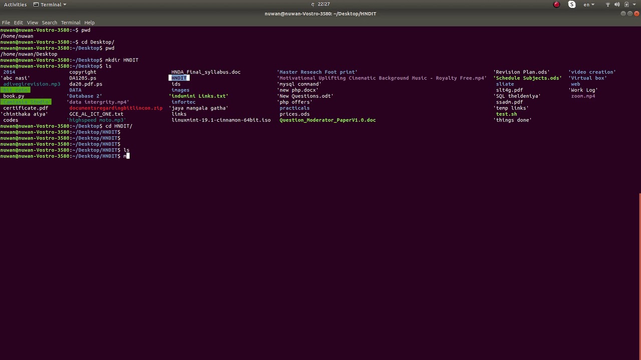 mkdir & rmdir command in linux - YouTube