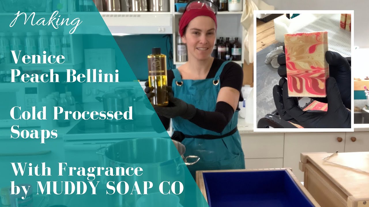Peach Bellini Cold Processed Soap with Muddy Soap Co! - YouTube