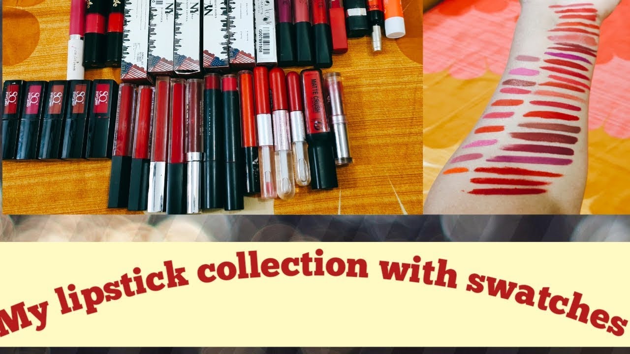 My lipstick collection with swatches - YouTube