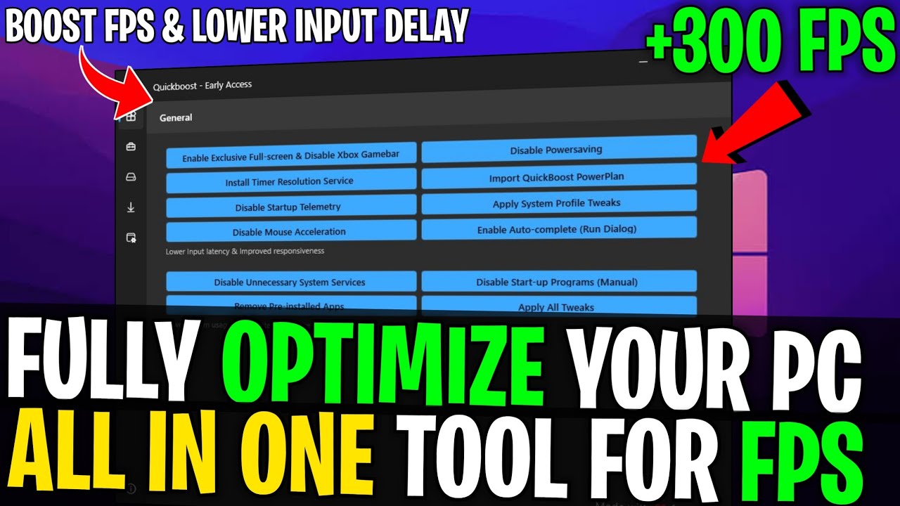 🔧Get MAX FPS In ANY GAMES & BOOST FPS With This Tool - New Tweaks ...