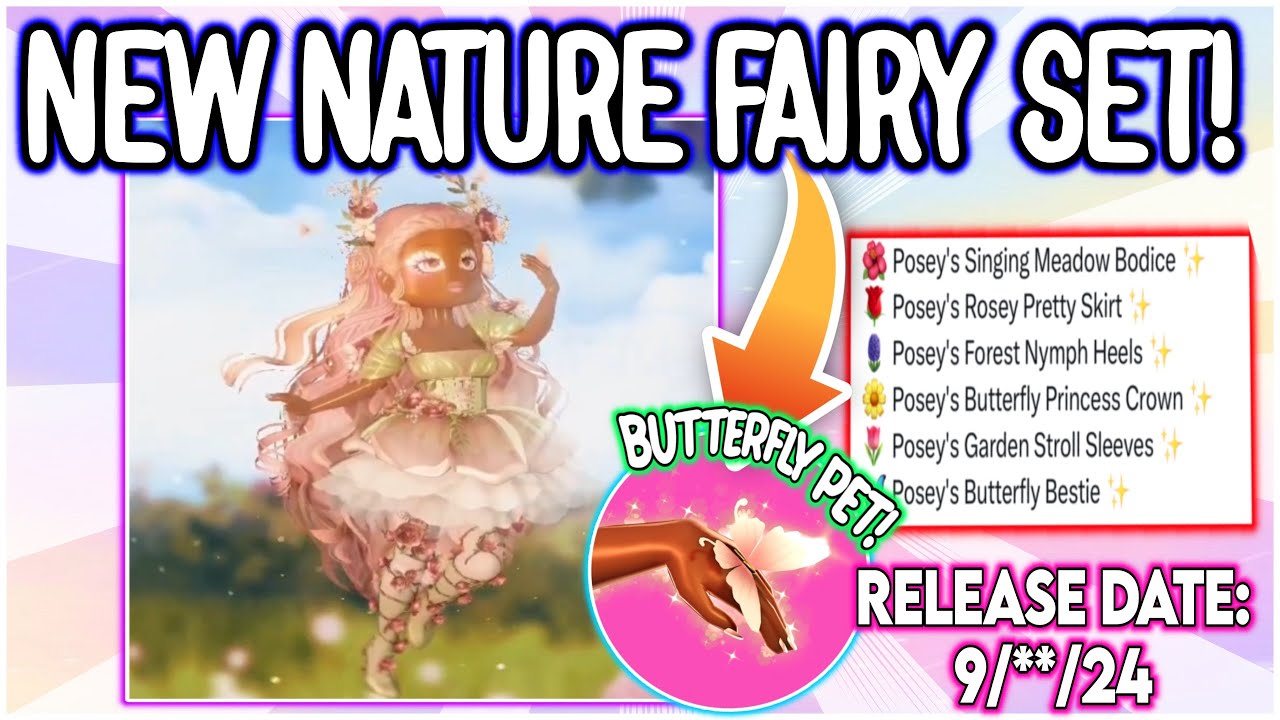 NEW Royale High NATURE FAIRY SET + BUTTERFLY PET!! 6 NEW ASCESSORIES ...