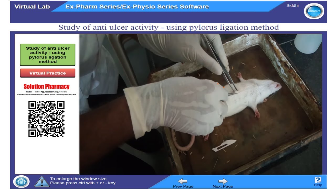 Antiulcer Activity By Pylorus Ligation Method In Rat | Ex-pharm