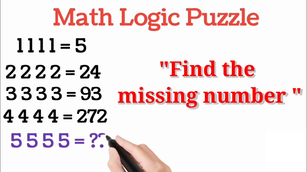 Math Logic puzzles/Find the missing number?/1111=5,2222=4 puzzle#maths ...