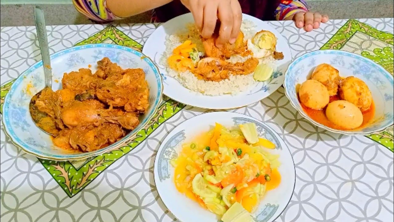 Eating polau/chiken rost/egg curry/salad/পোলাও/সালাদ/eating show/eating ...