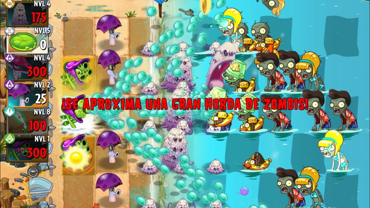 GUARD-SHROOM LEVEL 1 TO THE 5, PLANTS VS ZOMBIES 2. - YouTube