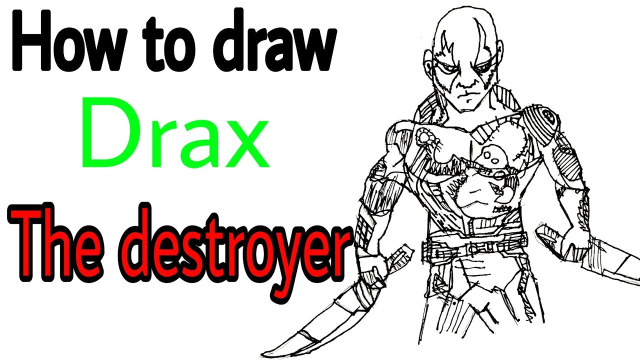 how to draw Drax from guardians of the galaxy. - YouTube