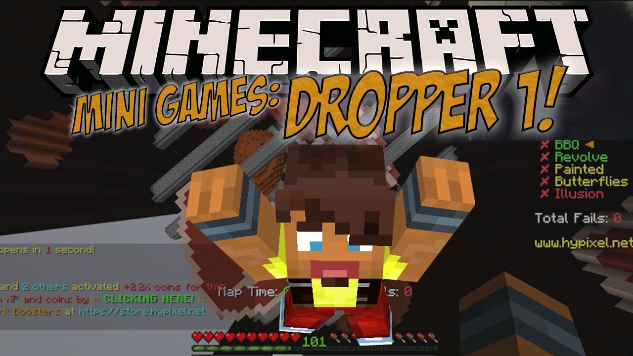 Mini Games | Minecraft Hypixel Server: The Dropper 1 - YouTube