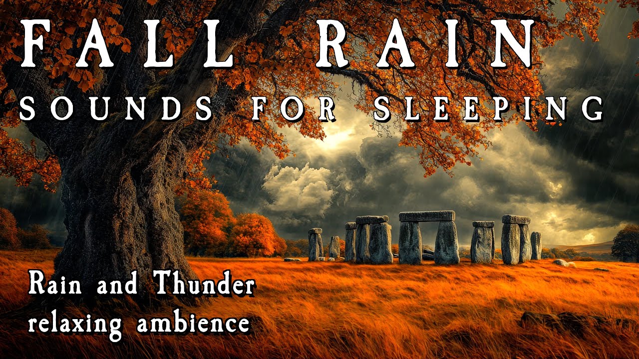Fall Rain 🍁 Sounds for Sleeping 💤 Rain and Thunder ⛈ Relaxing Ambience ...