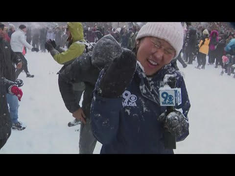 FULL: Massive snowball fight in DC - YouTube