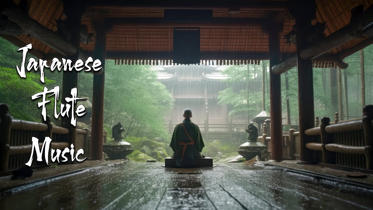 Rain day in the Peaceful Ancient Temple - Japanese Flute Music For ...