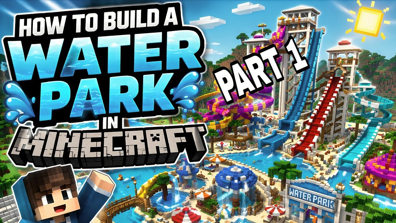 MINECRAFT!How to Build a Water Park! Part 1! - YouTube