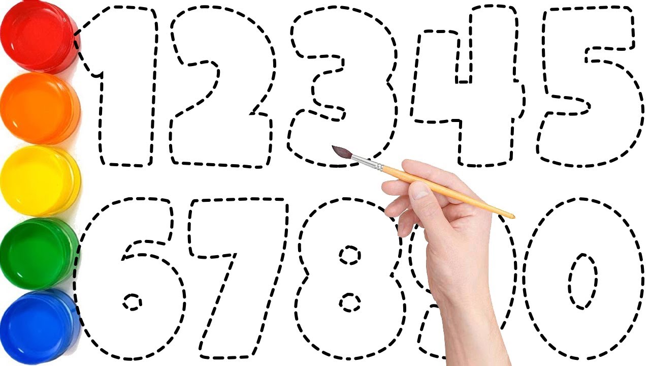 Let's Learn How to Draw and Paint 1234567890 for Kids // Easy Step by ...