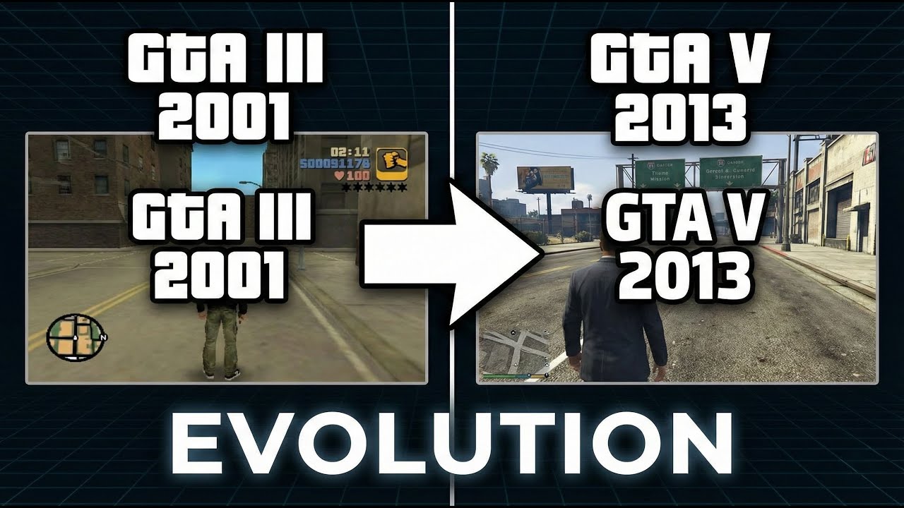 Gta first mission evolution 2001 to 2013 Intel Iris xe test - YouTube