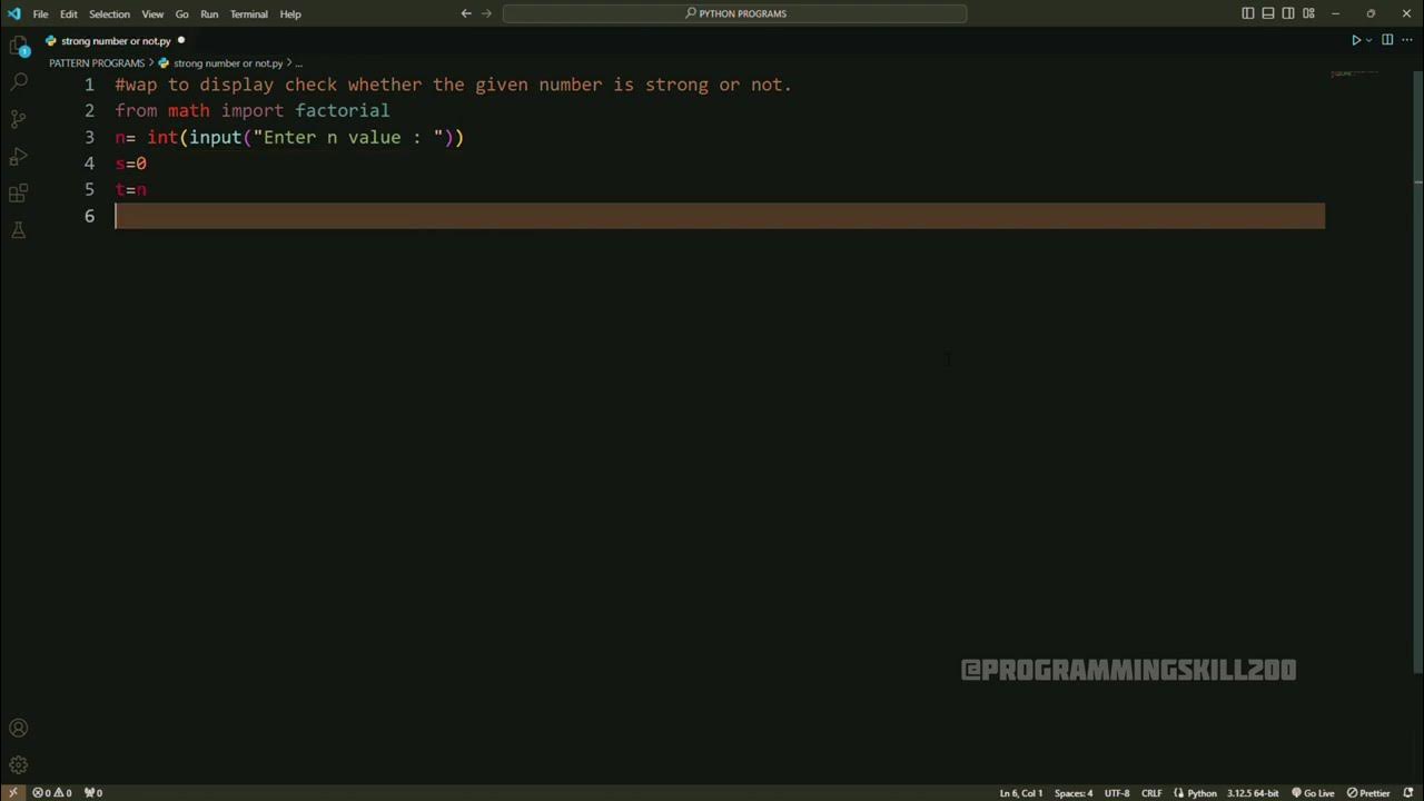 how to find strong number or not | @ProgrammingSkill200 | #subscribe ...