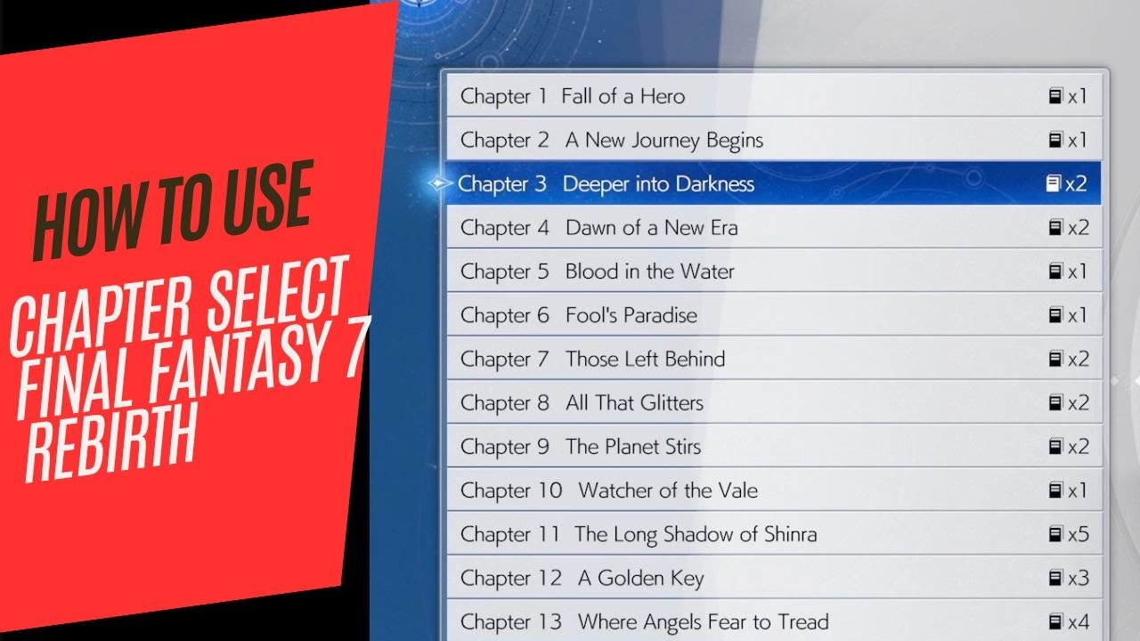 How to use chapter select in Final Fantasy 7 Rebirth - YouTube