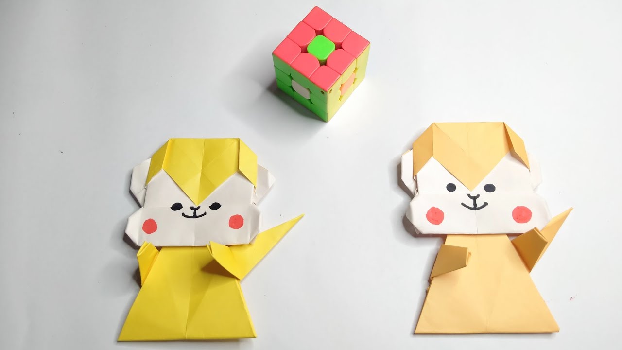 Cara Membuat Origami Monyet dari Kertas Lipat / How to make origami of ...