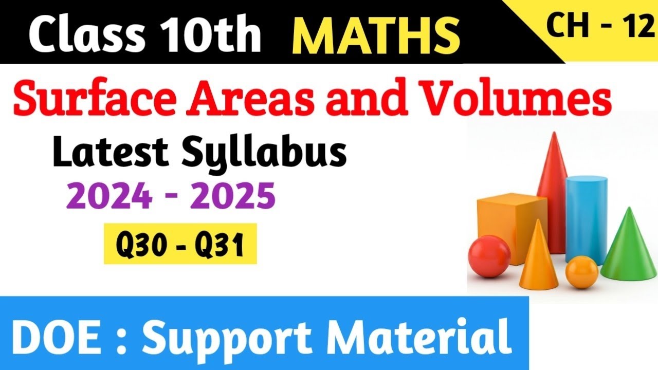 Class 10 Maths Chapter 12 Surface Areas and Volume Support Material ...