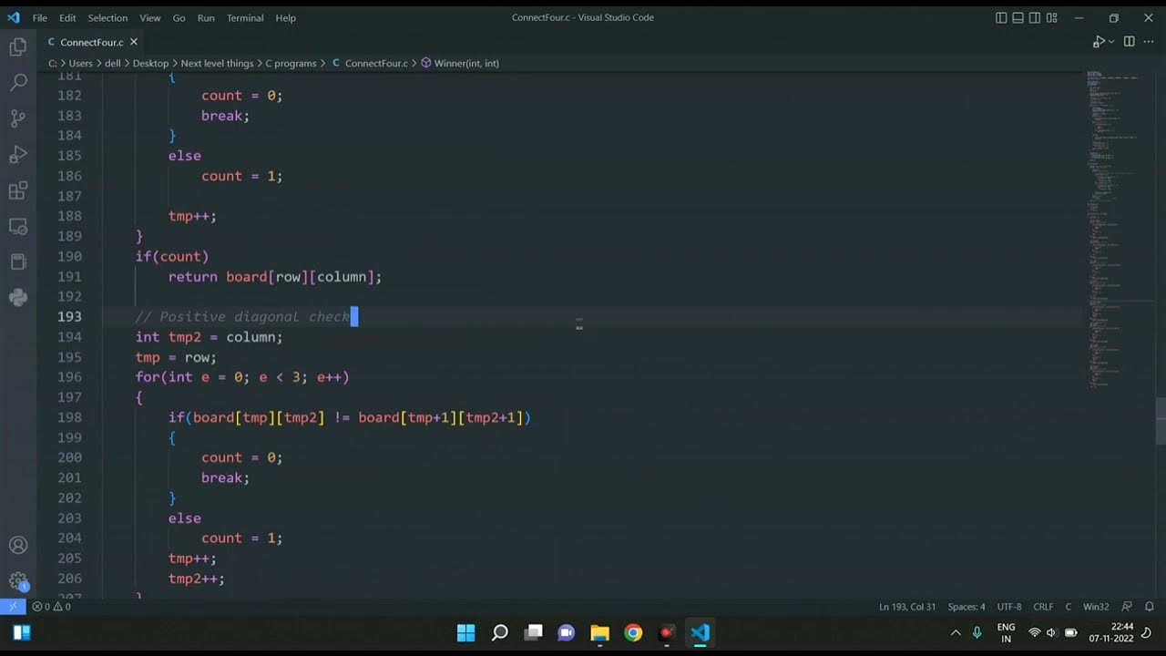 Connect 4 terminal based game - YouTube