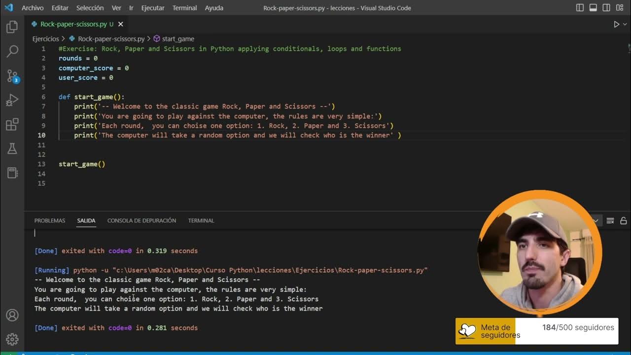 Python desde CERO #17: Directo realizando el juego PIEDRA, PAPEL y ...