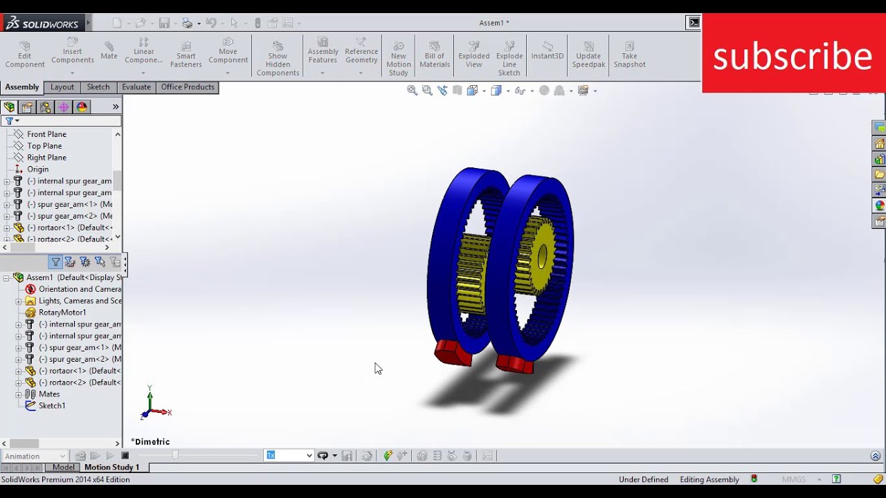Anti rotating gear coupling mechanism in solidworks - YouTube