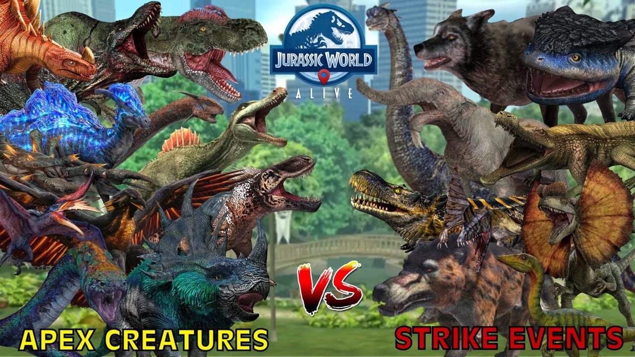 Apex Creatures vs Strike Events - Jurassic World Alive - YouTube