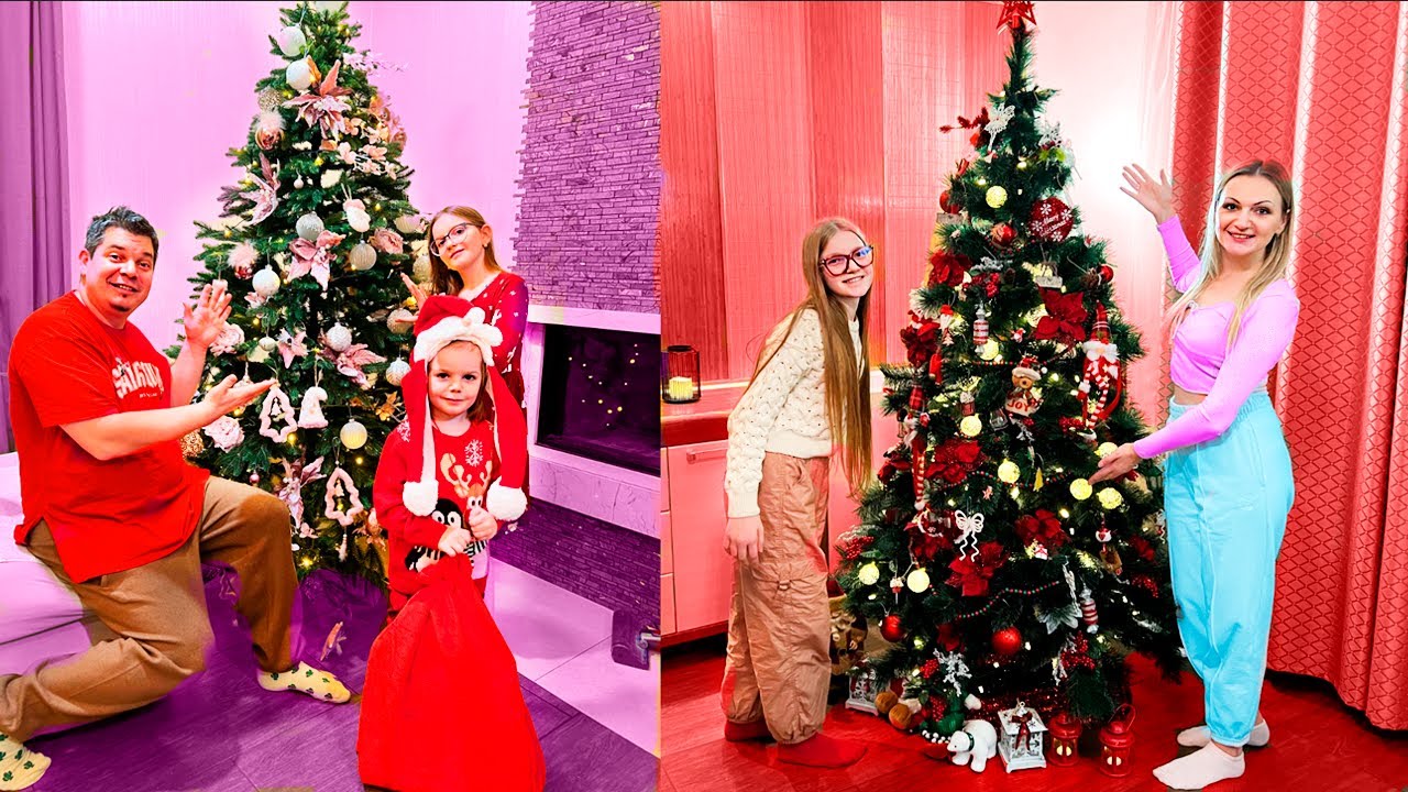 Brad Roz vs Brad Roșu 🎀🎅 Cine va ÎMPODOBI mai BINE BRADUL de CRĂCIUN ...