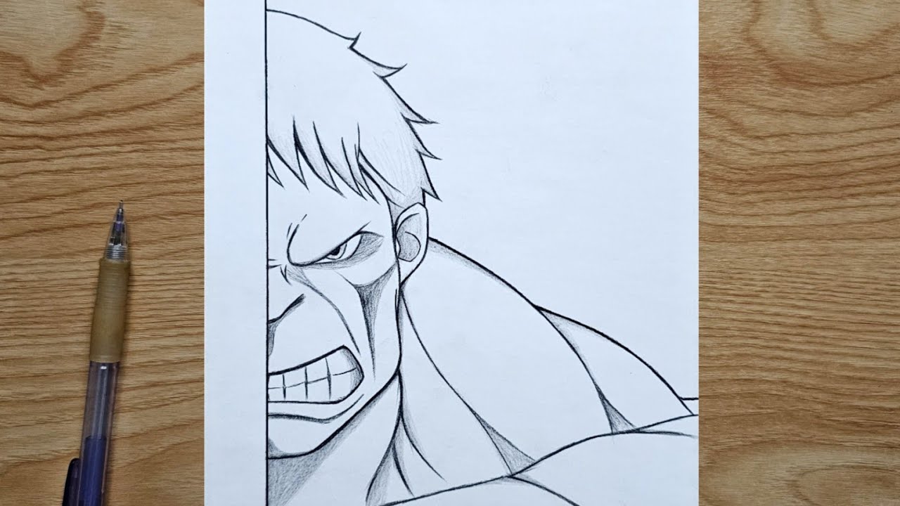 Marvel's sketch | How to draw Hulk step by step | Easy drawing tutorial ...
