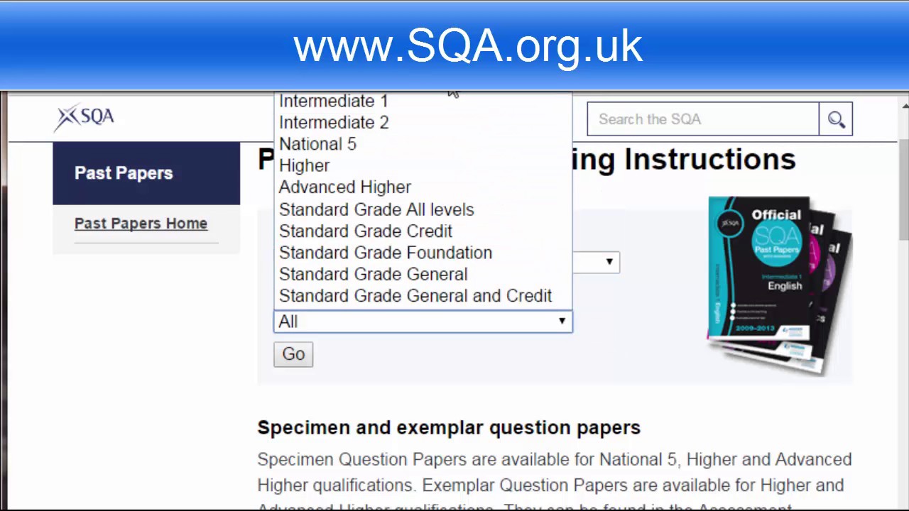 SQA - Accessing old past papers - YouTube