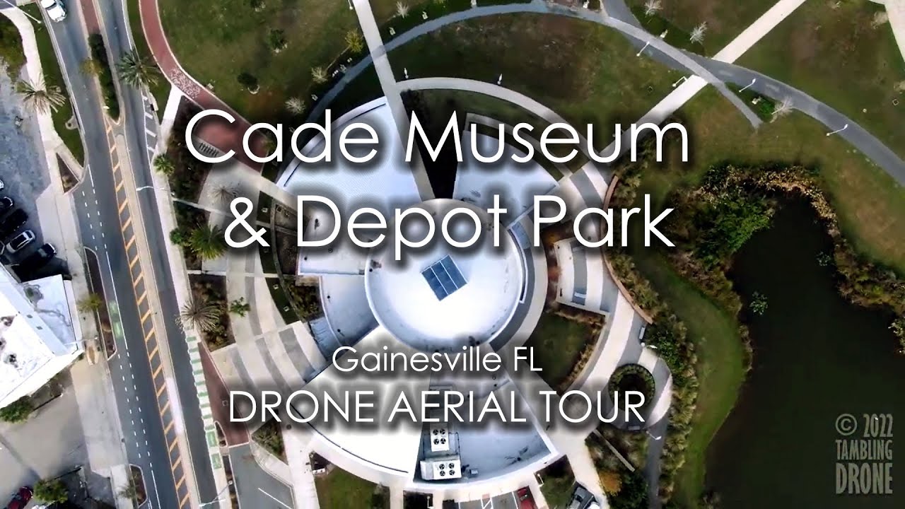 Cade Museum and Depot Park, Gainesville FL 2022-12-01 drone aerial tour ...