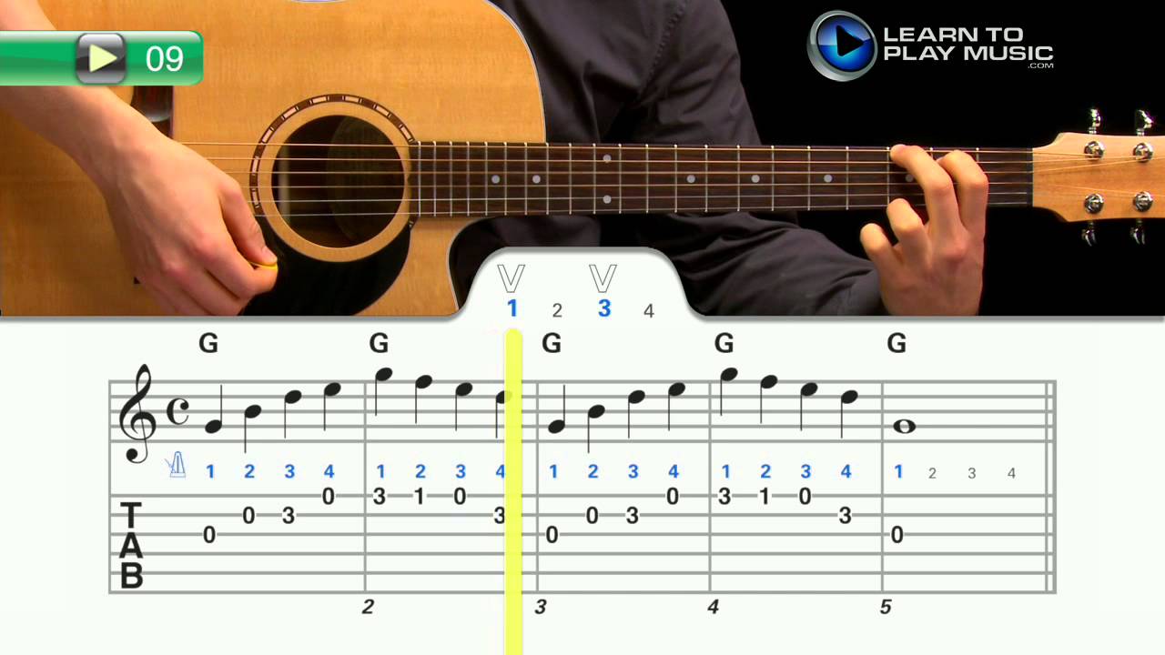Ex009~R How to Play Guitar - Guitar Lessons for Beginners ~ Rhythm Part ...
