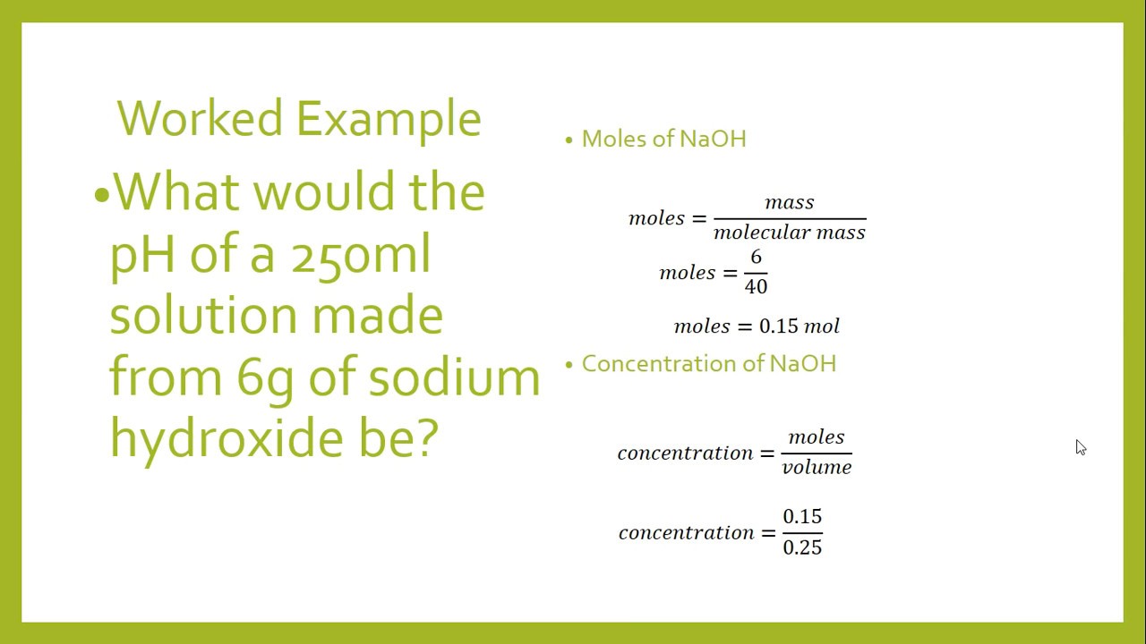 How To Calculate The PH Of A Solution YouTube