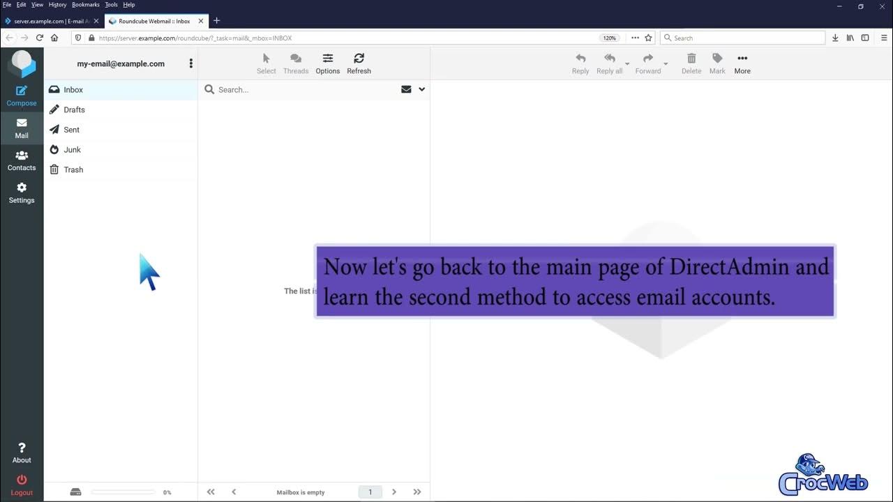 How to Access your Email Account from DirectAdmin - CrocWeb Cloud - YouTube