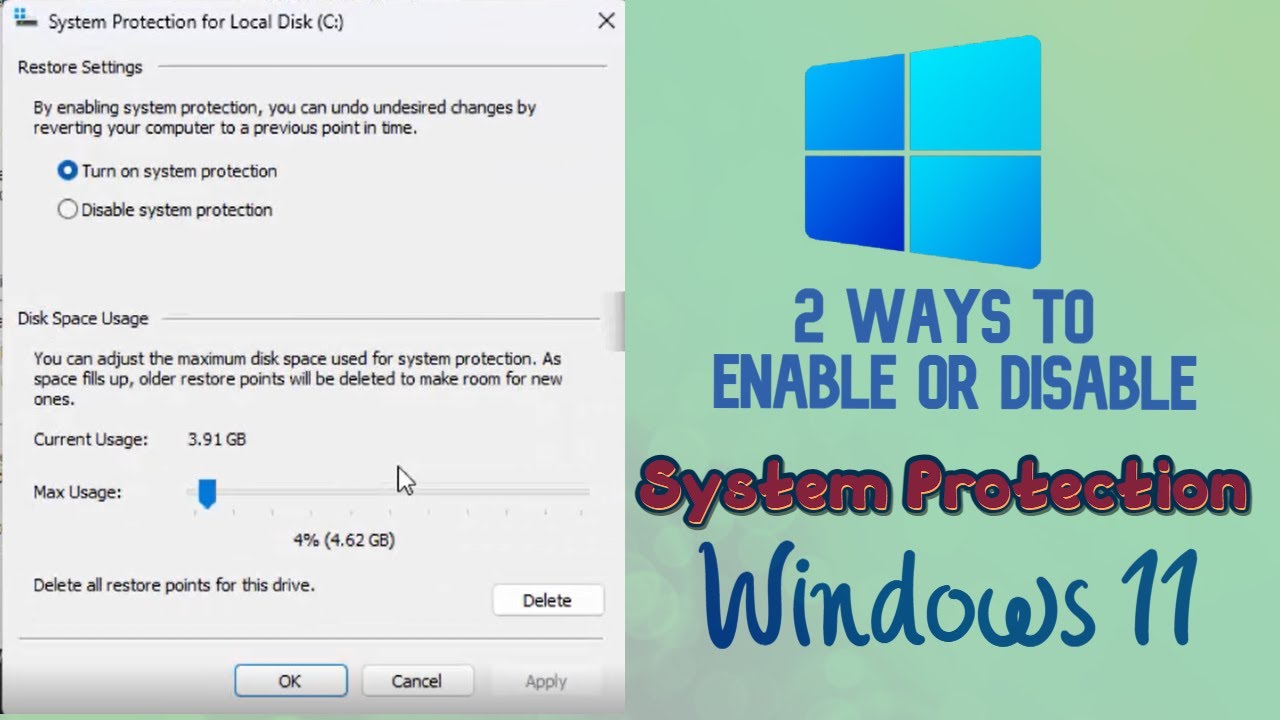 2 Ways To Enable Disable System Protection On Windows 11 Learn How To