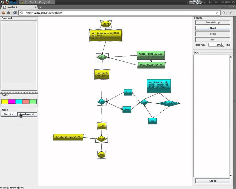 JavaBlock - schemat blokowy sortowania bąbelkowego - YouTube