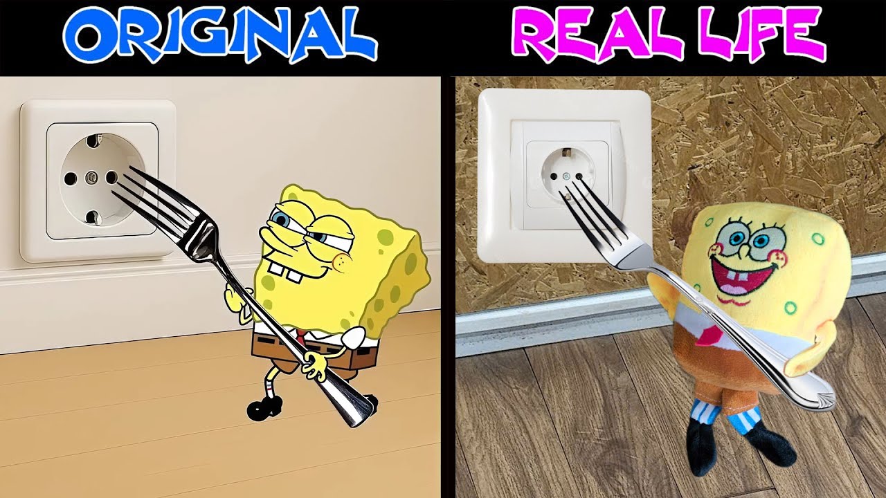 SpongeBob's Dumb Game !!! | SpongeBob Original vs Real life | SpongeBob ...