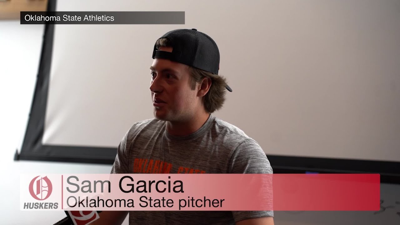 Oklahoma State's Sam Garcia after learning seeding in the NCAA baseball ...