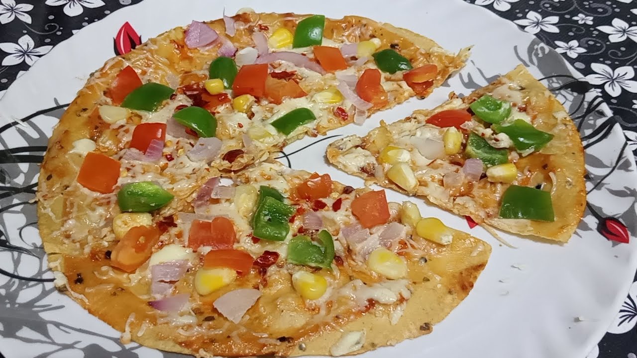 Easy, Healthy and Tasty Papad Pizza Recipe in just 5 minutes ( Manju,s ...