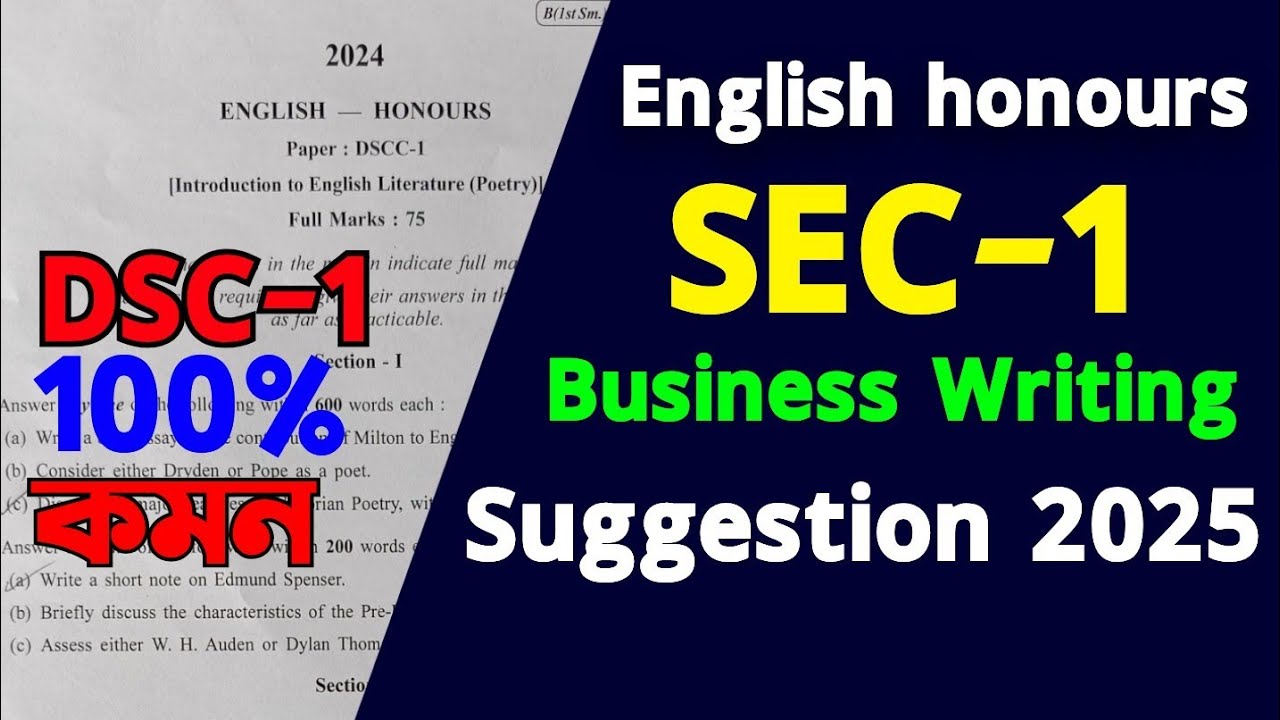 1st Semester English Honours Suggestion 2025|English honours DSC-1 ...