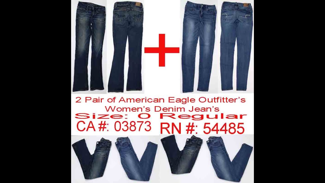 2 Pair of Women's American Eagle Outfiitter's Super Stretch Blue Jeans ...