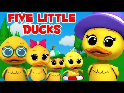 Lima bebek kecil | Lagu sajak anak-anak | Lagu anak-anak | Preschool Rhymes | Five Little Ducks