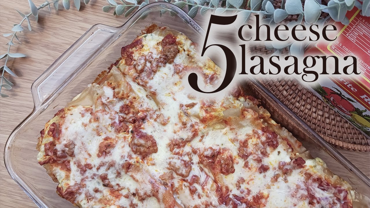 easy 5 cheese lasagna to make at home | asmr cook with me | 🐦gentle ...
