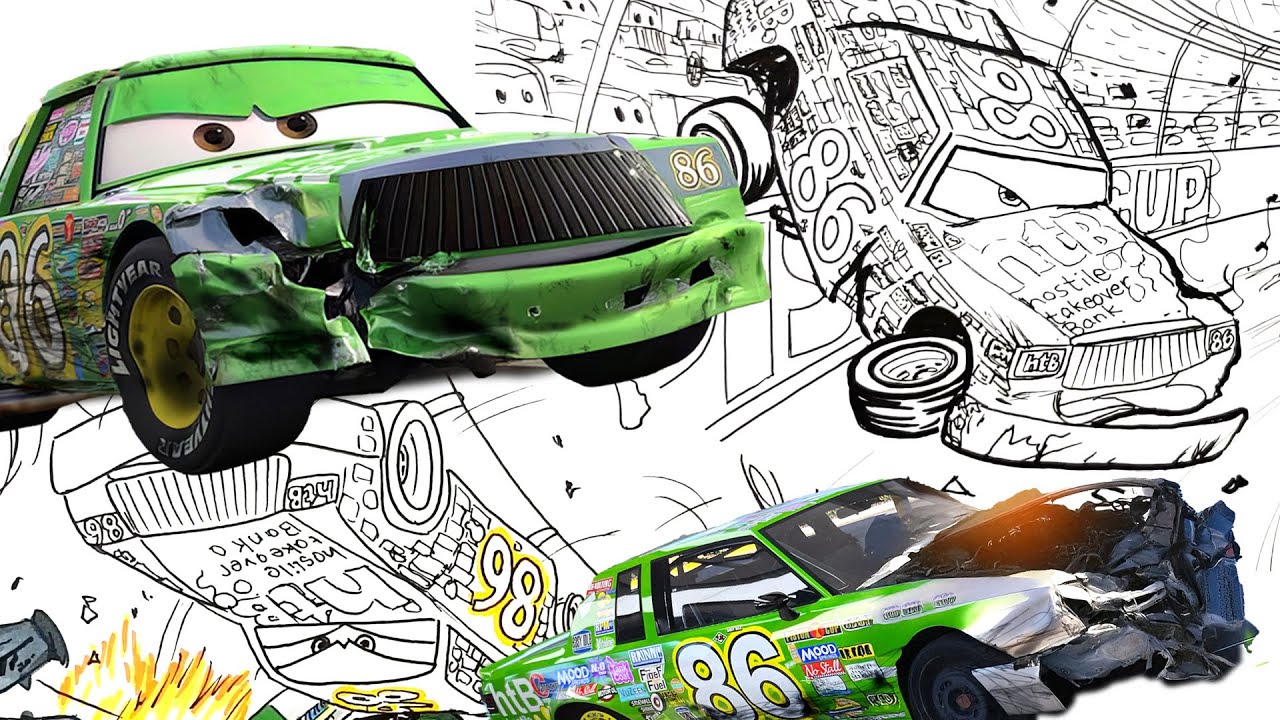 Chick Hicks Crash in Real Life and CARS 3 | Compilation Drawing and ...