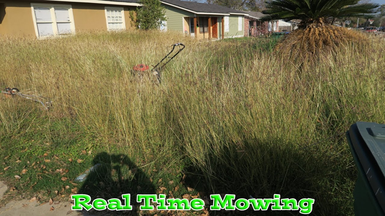 Real Time Mowing | Elderly Home Owner Passed away | Mowing his Extremely Overgrown lawn for FREE ...