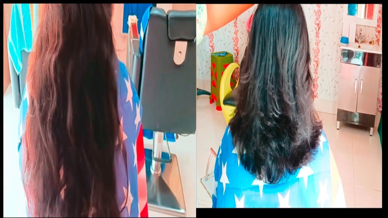 How To: Cut a Square layered Haircut l Long to medium length haircut ...