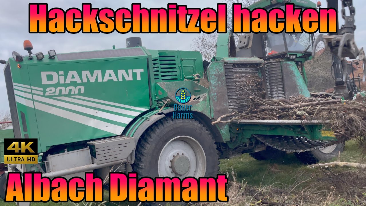 Hackschnitzel hacken mit Albach Diamant 2nnn - YouTube