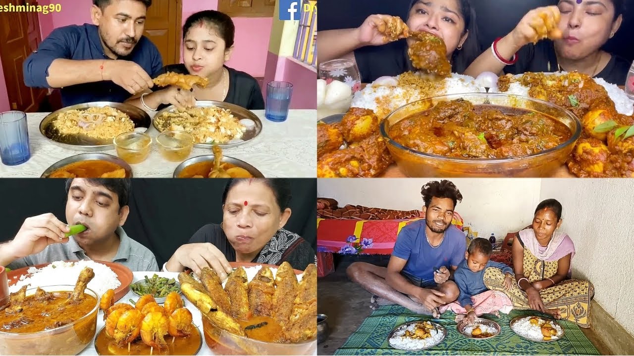 | INDIAN BEST MUKBANGERS EATING WITH FAMILY | FAMILY MUKBANG | INDIAN ...