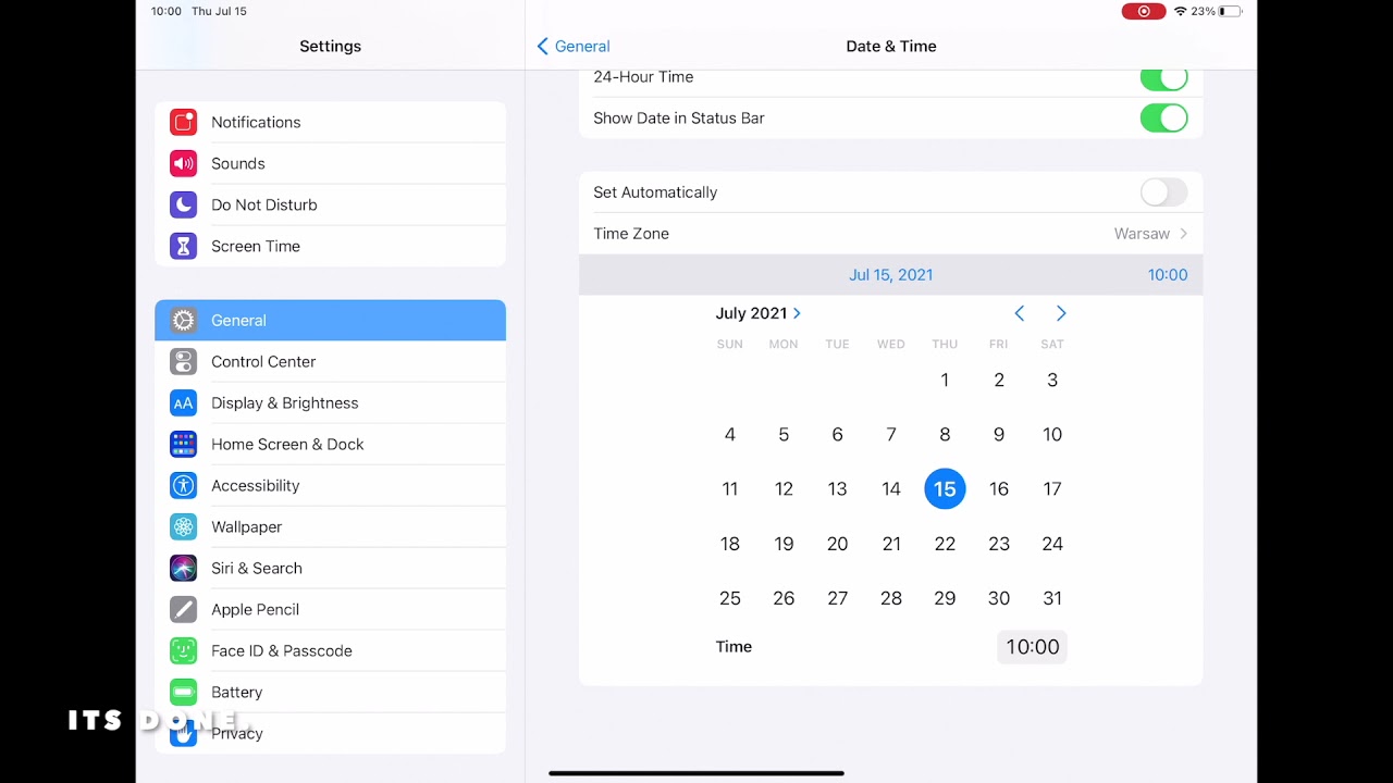 HOW TO DISABLE OR ENABLE SET AUTOMATICALLY TIME MONTH DATE YEAR IN IPADOS 14 6 YouTube HOW TO DISABLE OR ENABLE SET AUTOMATICALLY TIME MONTH DATE YEAR IN IPADOS 14 6 YouTube