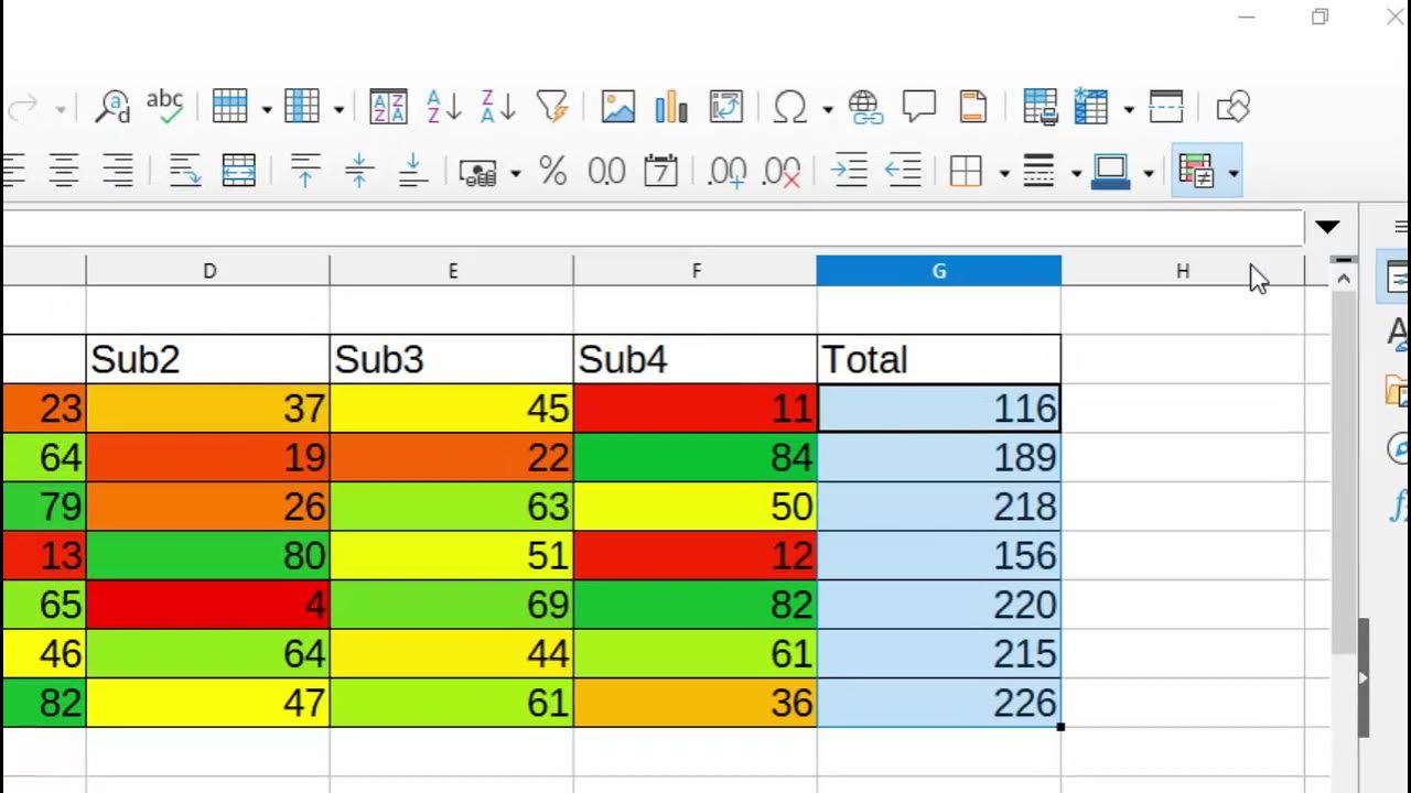Colour scale in Libre calc@COMPUTEREXCELSOLUTION - YouTube