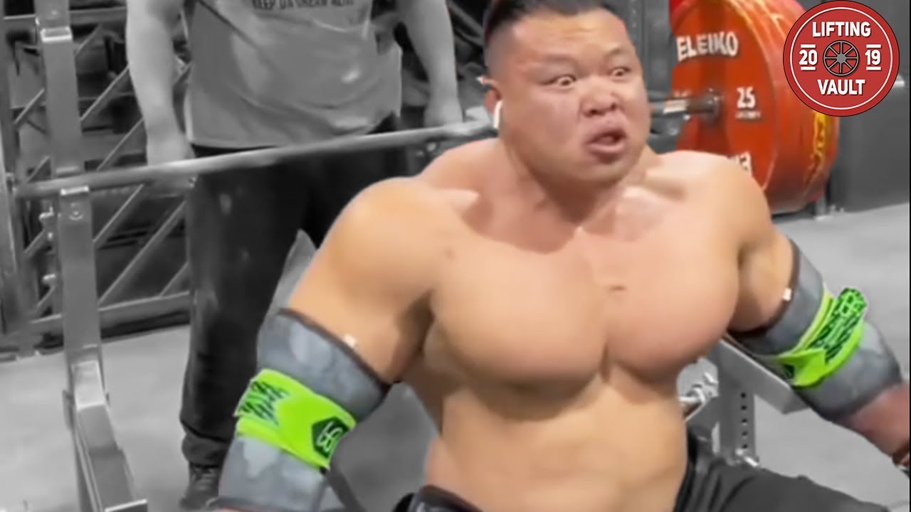 Chinese man Beat Larry Wheels Best Bench - YouTube