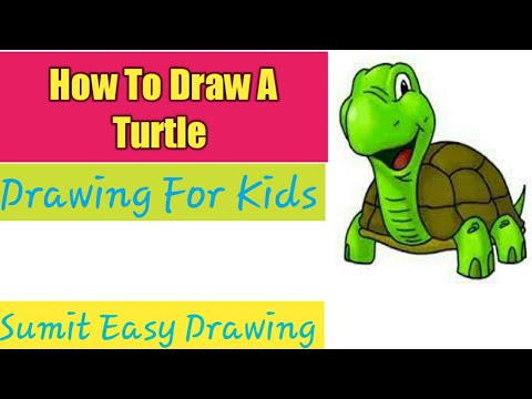 How To Draw A Turtle With Watar Colours/Easy Turtle Drawing /Kachhua ...